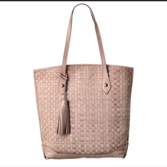 Frye | Bags | Frye Oriana Shopper Large Tote Woven Leather Mushroom ...
